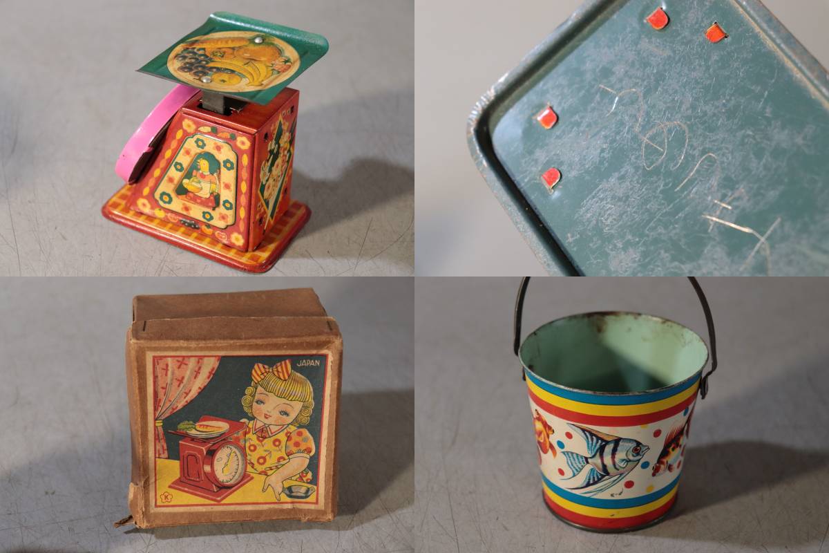 日本代購代標第一品牌【樂淘letao】－E599 古いブリキ玩具まとめて/古玩具/秤/箱付き/昭和レトロ/当時物