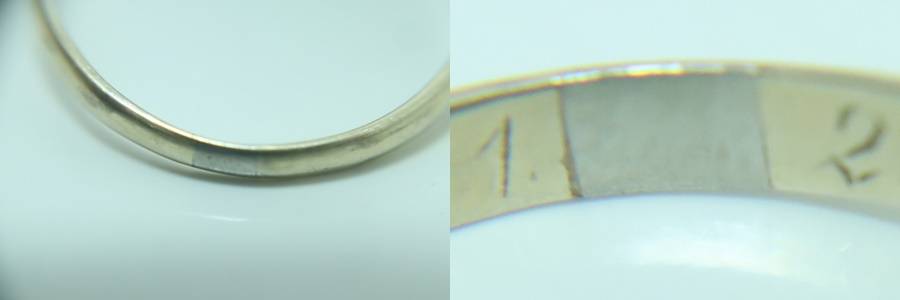 日本代購代標第一品牌【樂淘letao】－【1円スタート】K14WG イニシャル 日付 刻印 石付 ホワイトゴールド リング 約11号 総重量約2.62g 7-A031/1/60L