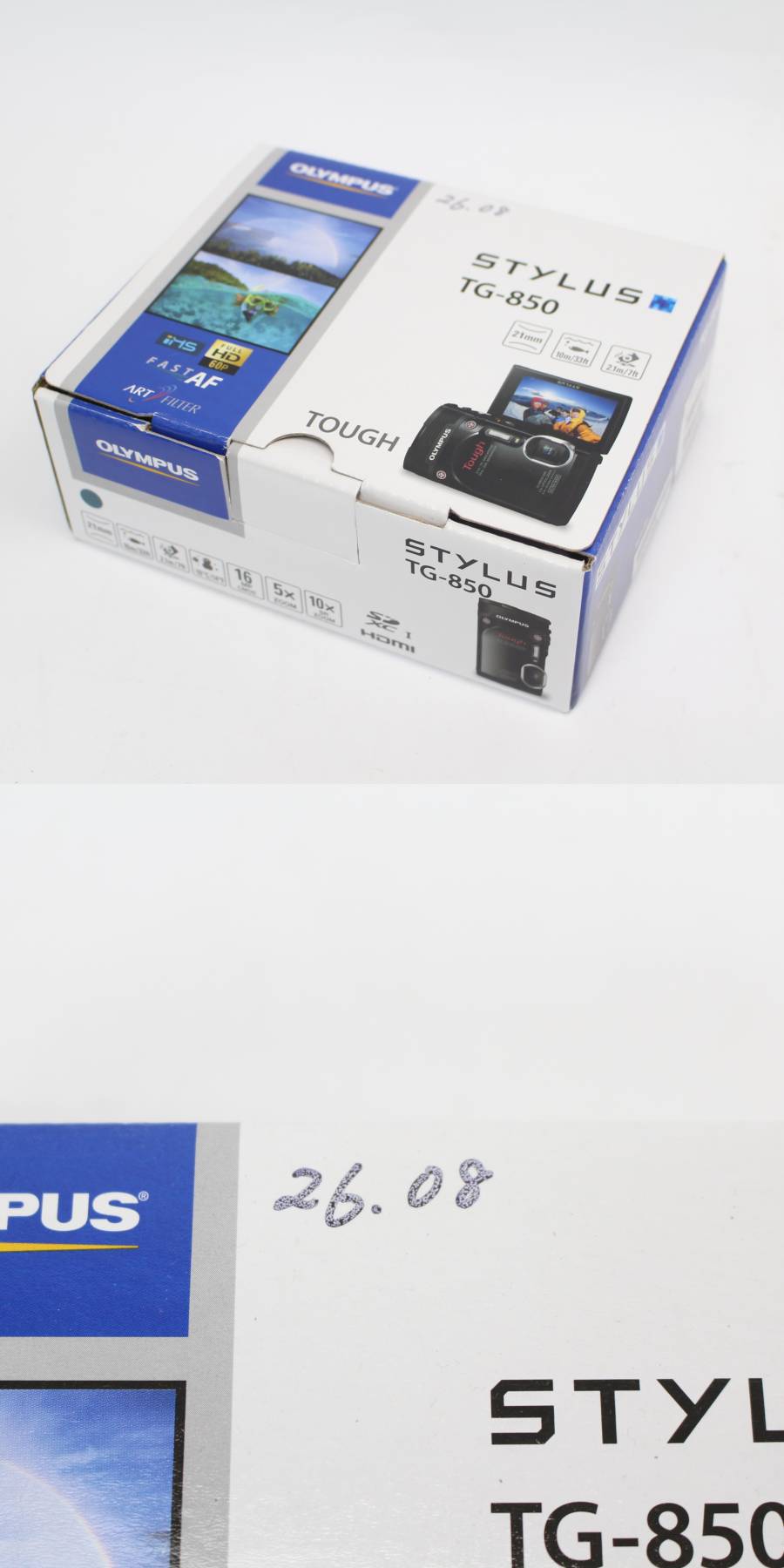 日本代購代標第一品牌【樂淘letao】－499)【美品】OLYMPUS デジタルカメラ STYLUS TG-850 Tough ホワイト 防水性能10m 可動式液晶モニター