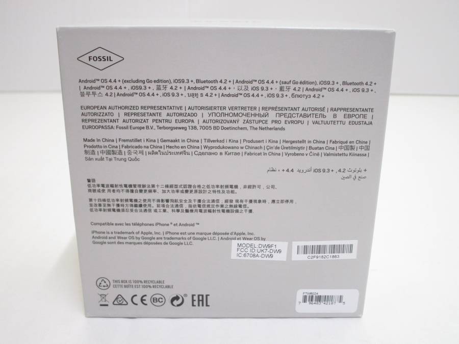 日本代購代標第一品牌【樂淘letao】－HE-396 FOSSIL フォッシル スマートウォッチ DW9F1 ブラック 中古品