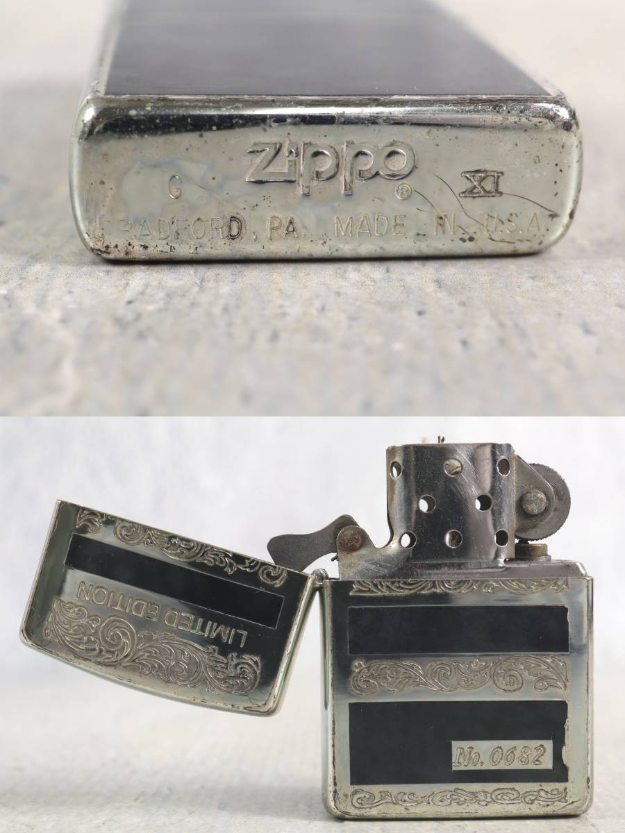 日本代購代標第一品牌【樂淘letao】－ZIPPO ジッポ ライター 逆打ち シルバーカラー ブラック 両面加工 年代：G XI 1995年 ⑦