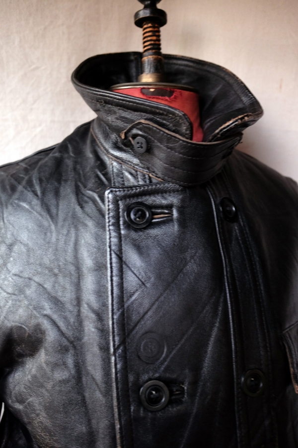 日本代購代標第一品牌【樂淘letao】－1950's 1960's フランス ヴィンテージ ダブルブレストカーコート コルビジェジャケット レザージャケット 50s 60s フレンチヴィンテージ