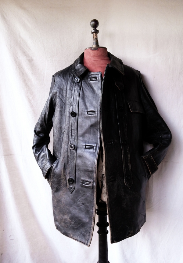 日本代購代標第一品牌【樂淘letao】－1950's 1960's フランス ヴィンテージ ダブルブレストカーコート コルビジェジャケット レザージャケット 50s 60s フレンチヴィンテージ